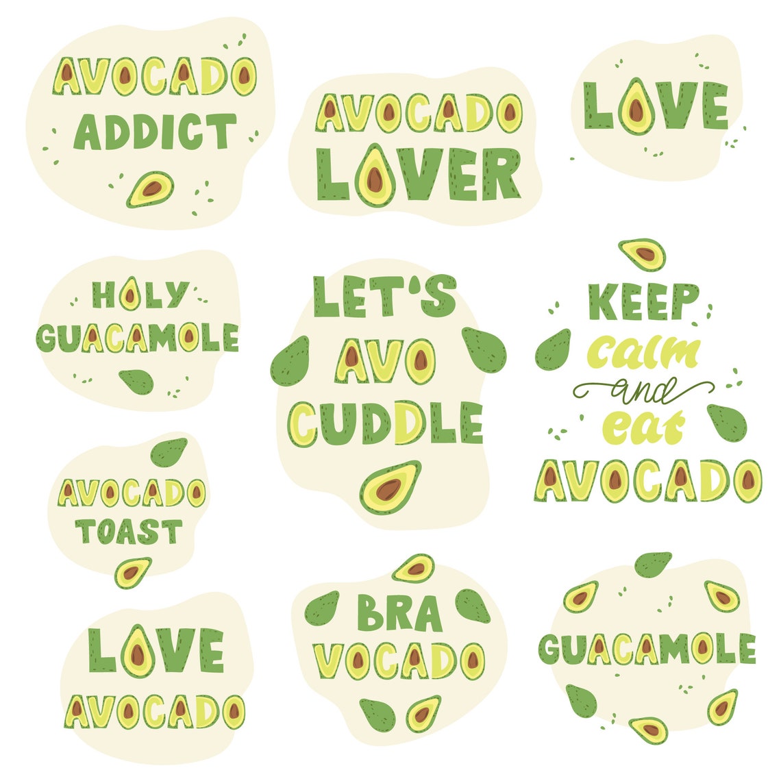 Avocado quote clipart Food quotes SVG Hand lettered SVG | Etsy