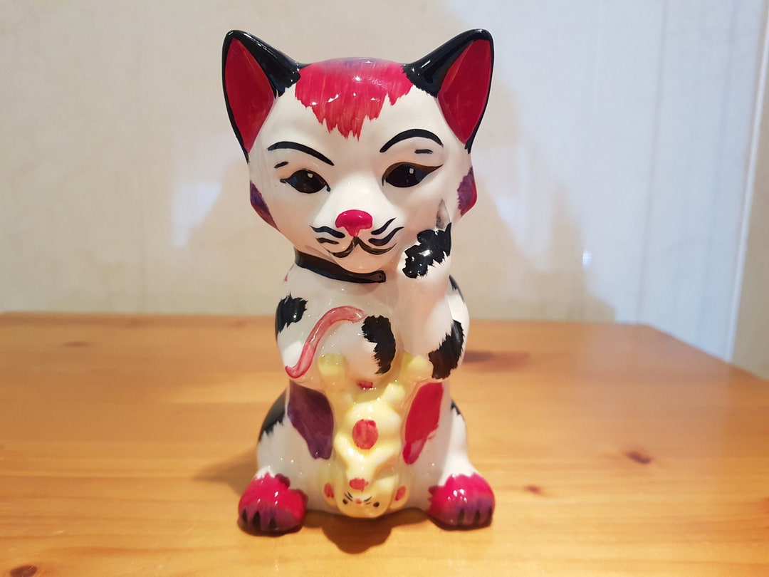 Lorna Bailey Cat Ronnie the Rat Catcher With His Catch Signed on Base ...