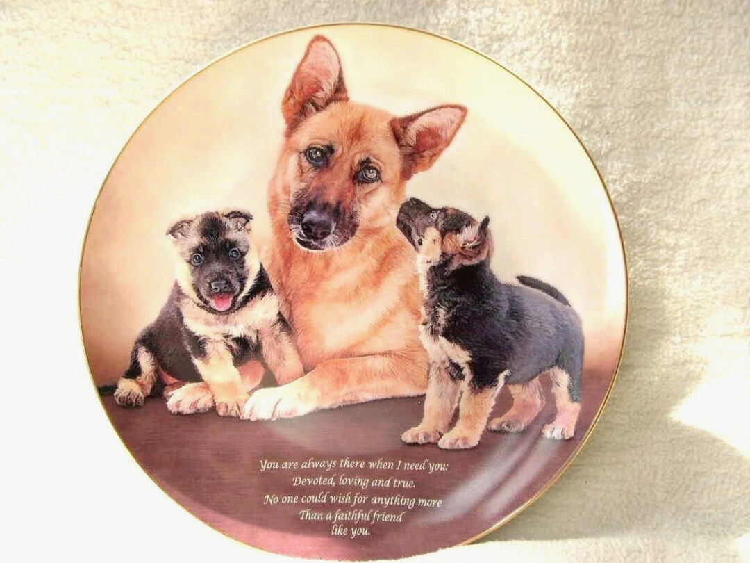 German Shepherd Puppies Plate Dogs Called Faithful Friend by Danbury ...