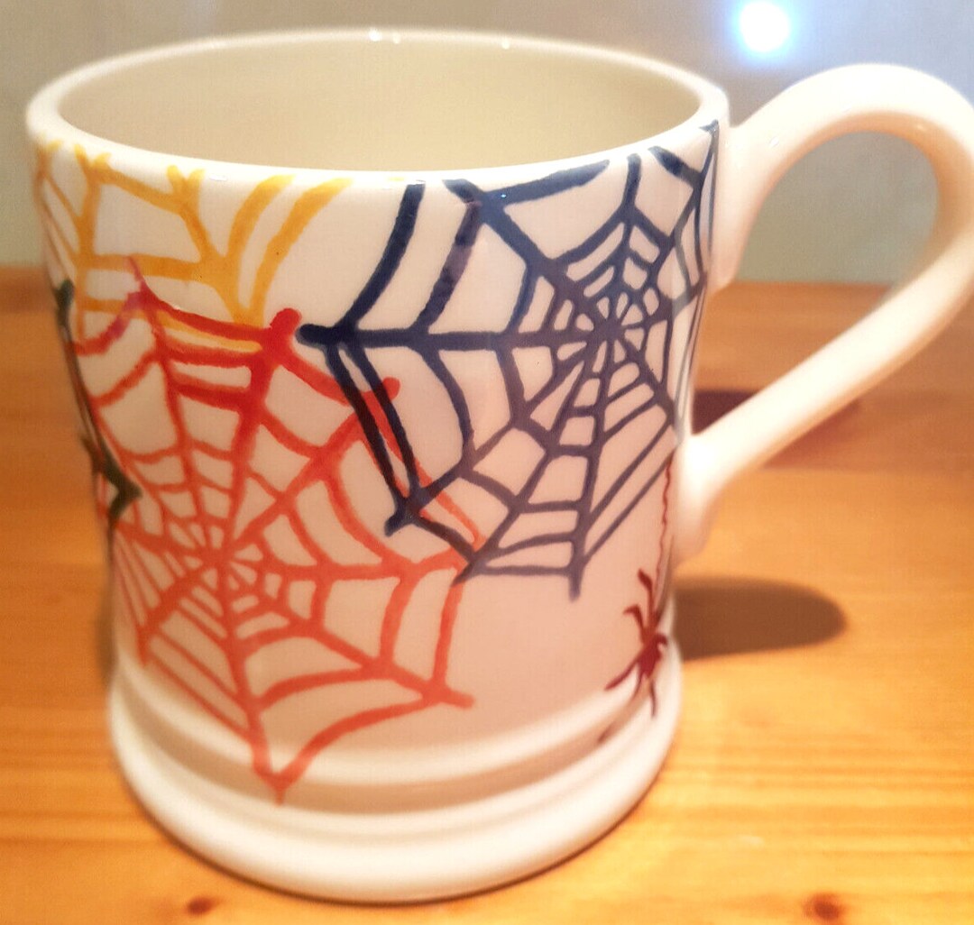 Emma Bridgewater Halloween Mug Spiders Cobwebs 1/2 Pint Creepy New G2 ...