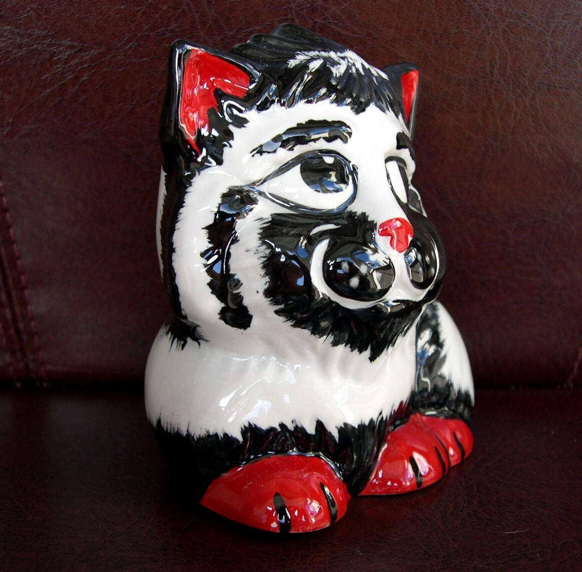 Lorna Bailey Cat Charlie Charles Fat Cat Black White and Red Signed as ...