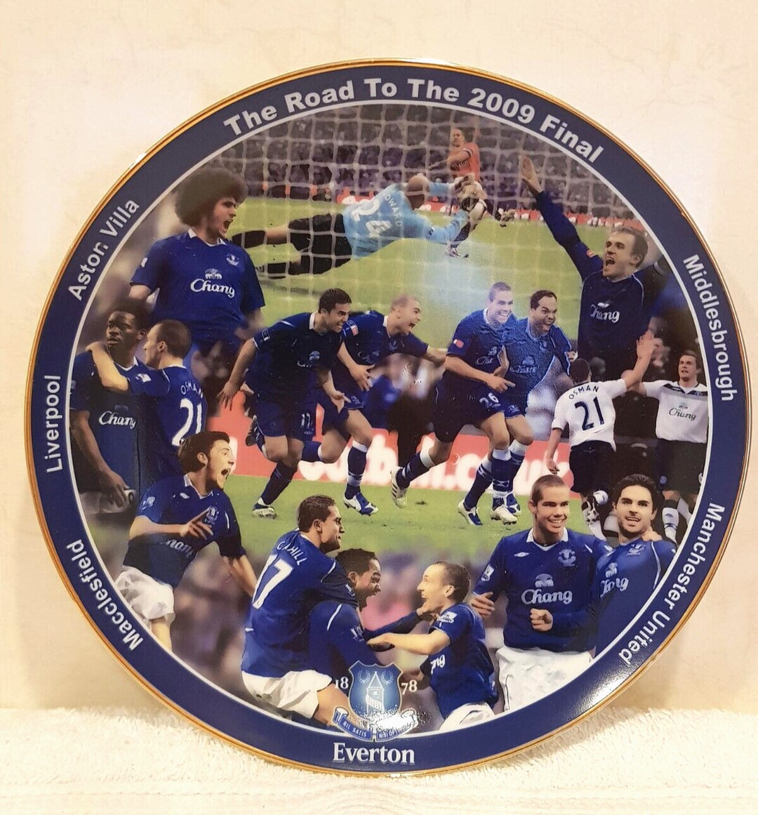 Everton Fc Plate Road to the Final by Danbury Mint 8" Diameter 22ct ...