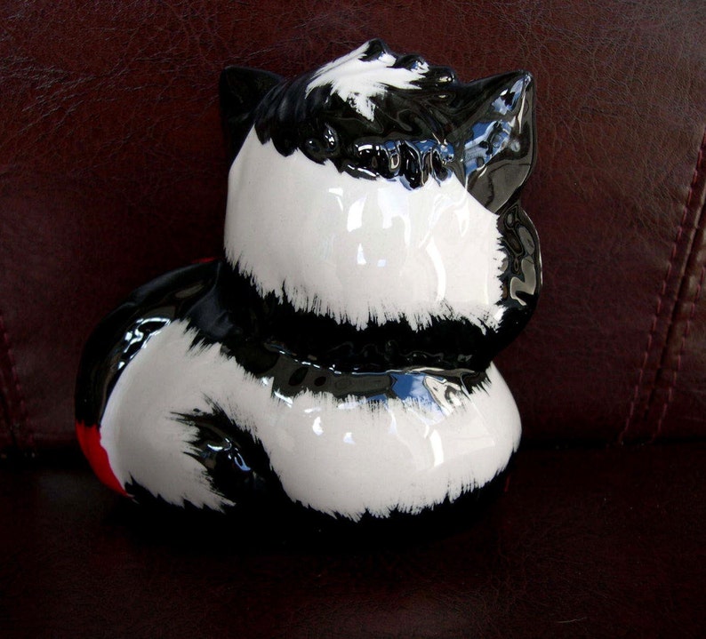 Lorna Bailey Cat Charlie Charles Fat Cat Black White and Red Signed as ...
