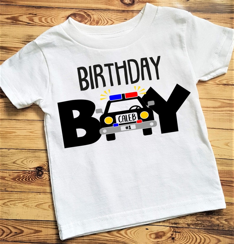 Birthday Boy Police Car Shirt Police Theme Birthday Shirt | Etsy
