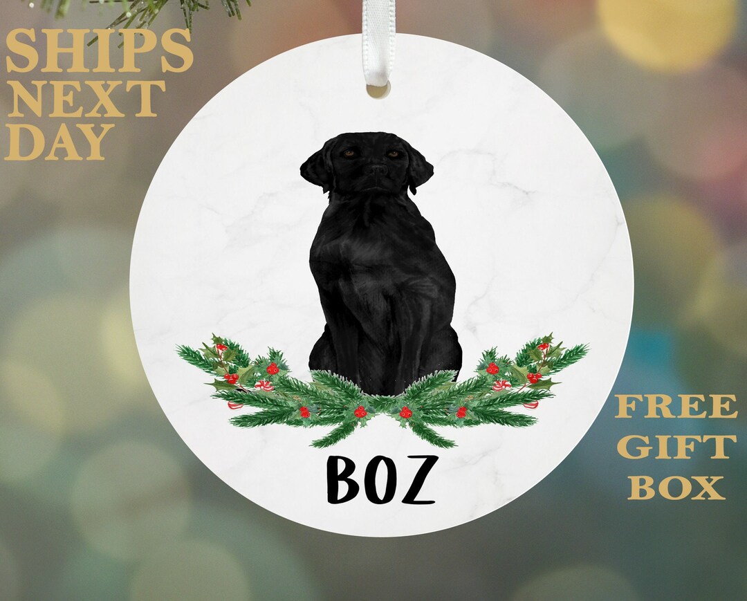 Black Labrador Christmas Ornament Custom Dog Memorial Ornament Black ...