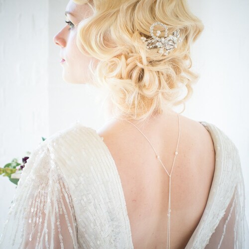 Golden Back Necklace Back Chain Minimalist Bridal Back - Etsy