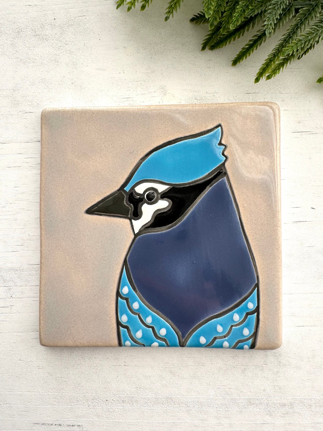 Blue Jay Handmade Hand Glazed Ceramic Art Tile - Etsy