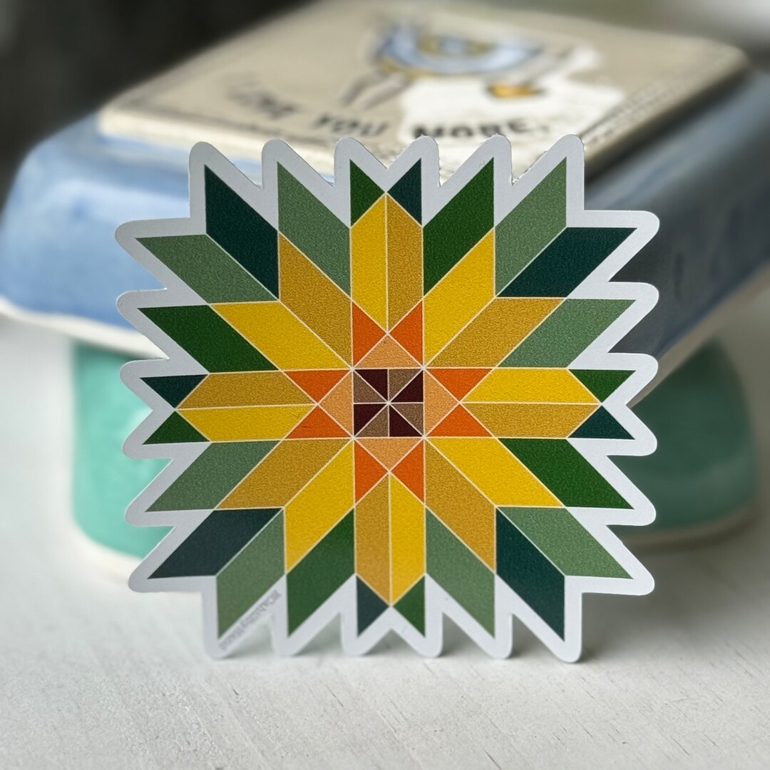 Sunflower Barn Quilt Vinyl Sticker - 3" Waterproof Decal - Etsy