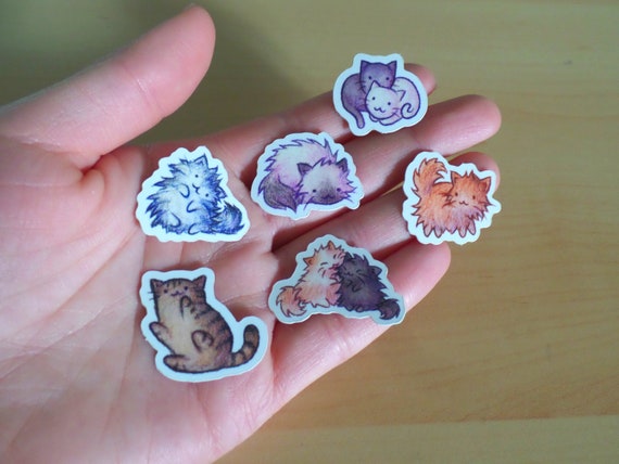 Cats Set A Vinyl Stickers 6-pack - Etsy