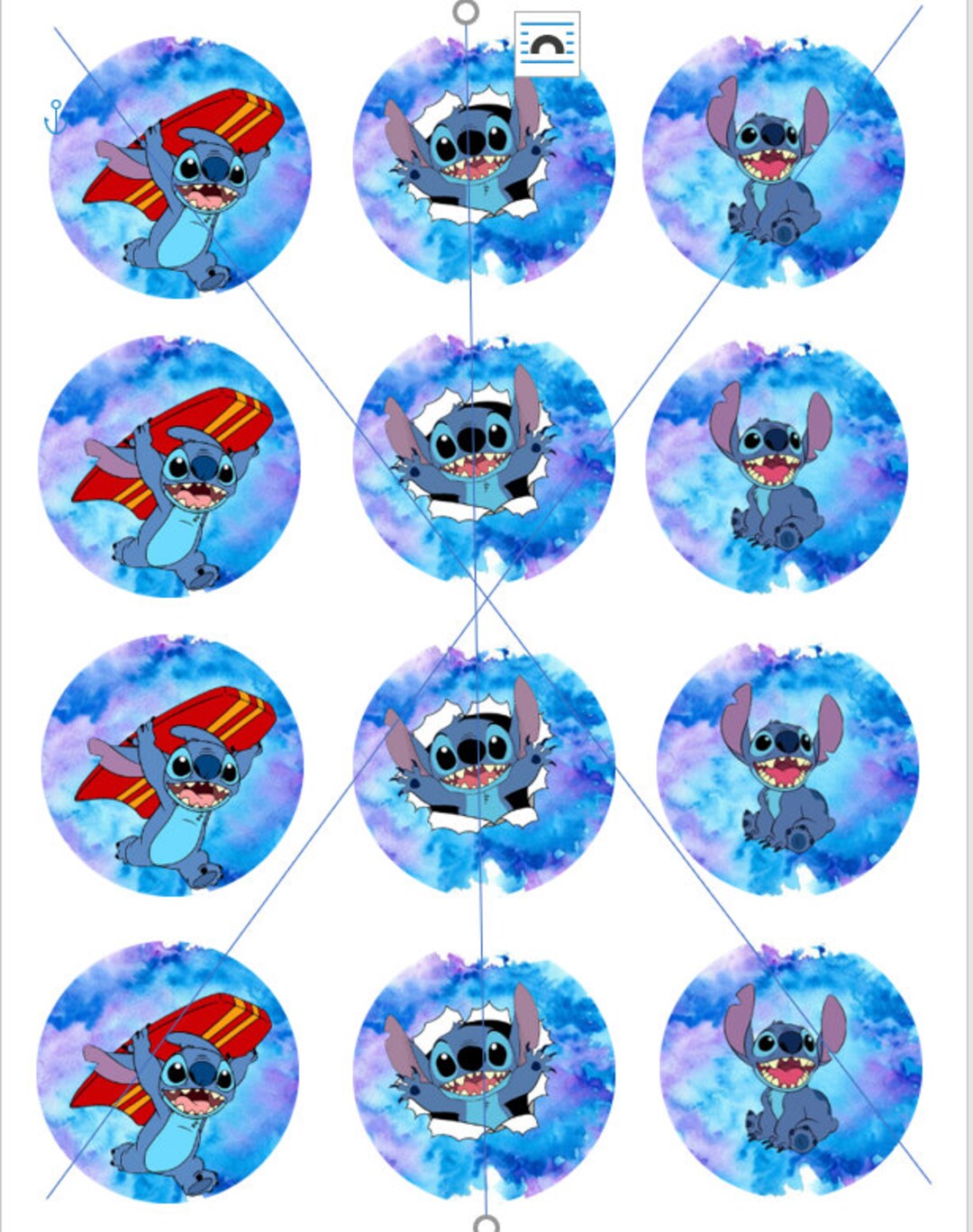 Stitch Inspired Cupcake or Oreo Toppers - Etsy