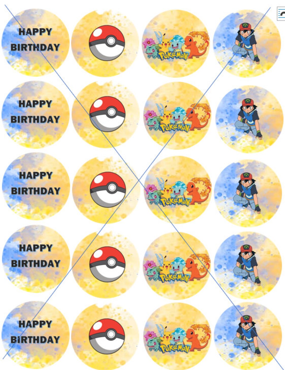Edible Pokemon Inspired Toppers - Etsy