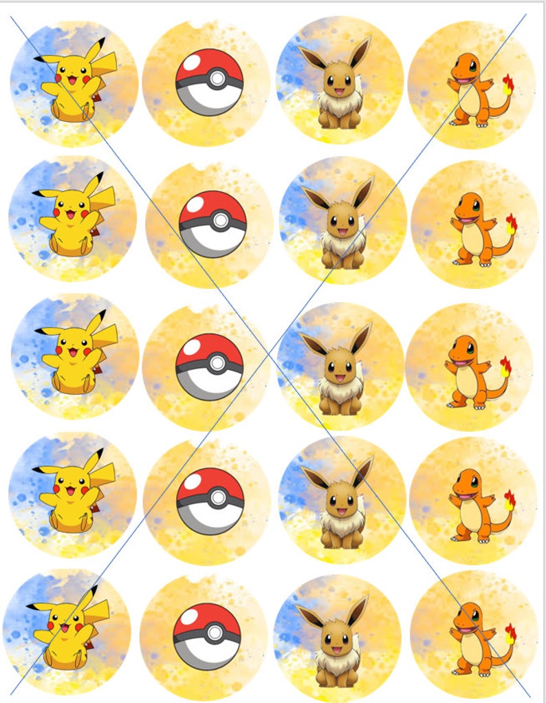 Edible Pokemon Inspired Toppers - Etsy