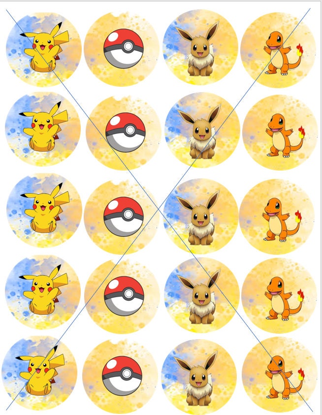 Edible Pokemon Inspired Toppers - Etsy