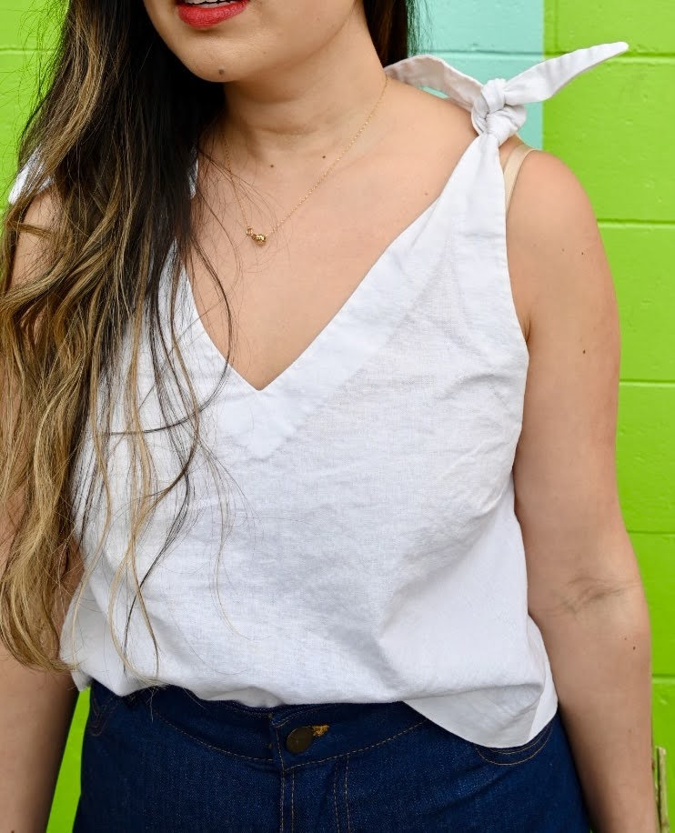 The Nora Tank Woven Tie Strap Tank Top Sewing Pattern - Etsy