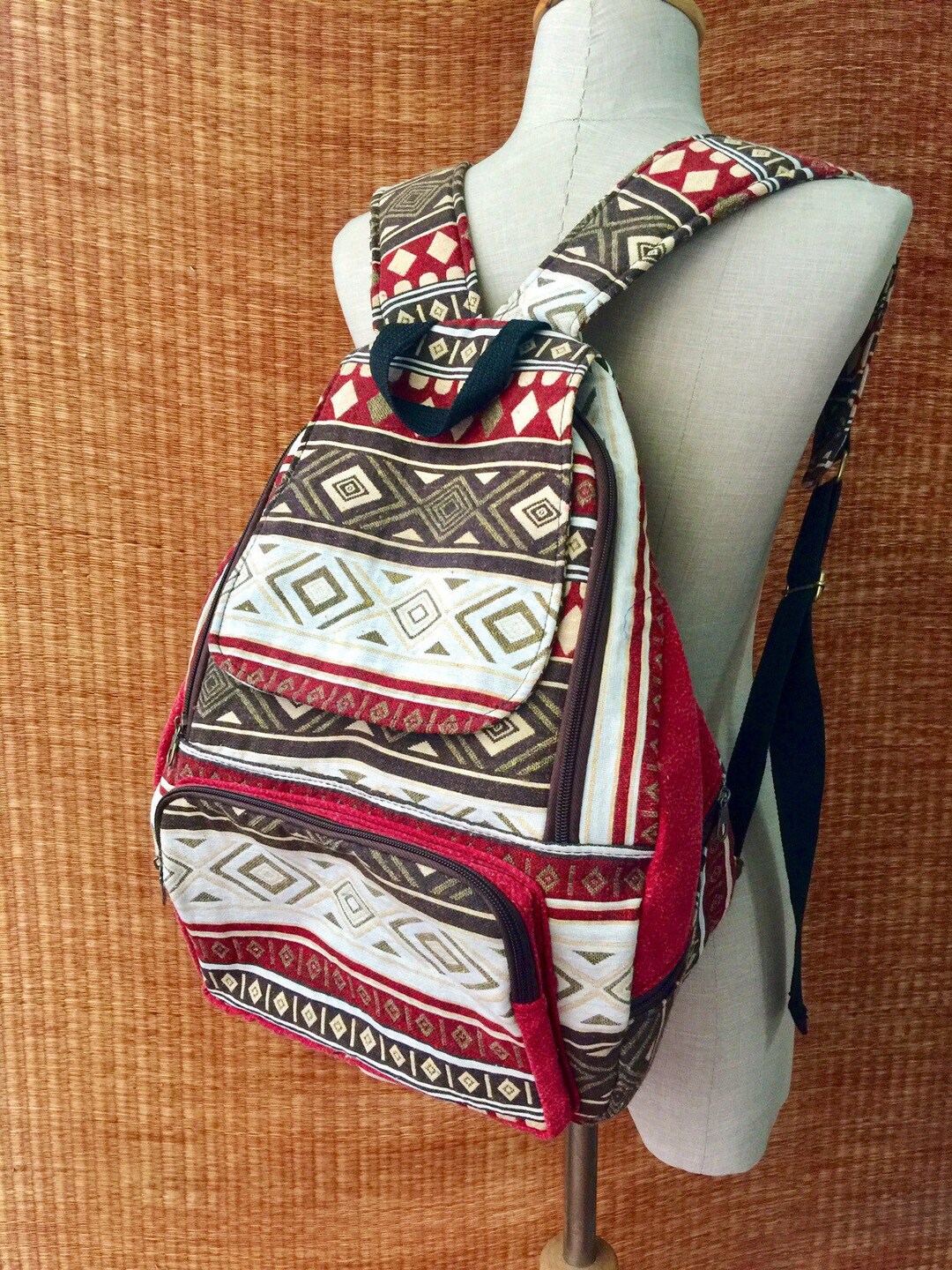 Unique Aztec Tribal Backpack Boho Hippie Pattern School Overnight ...