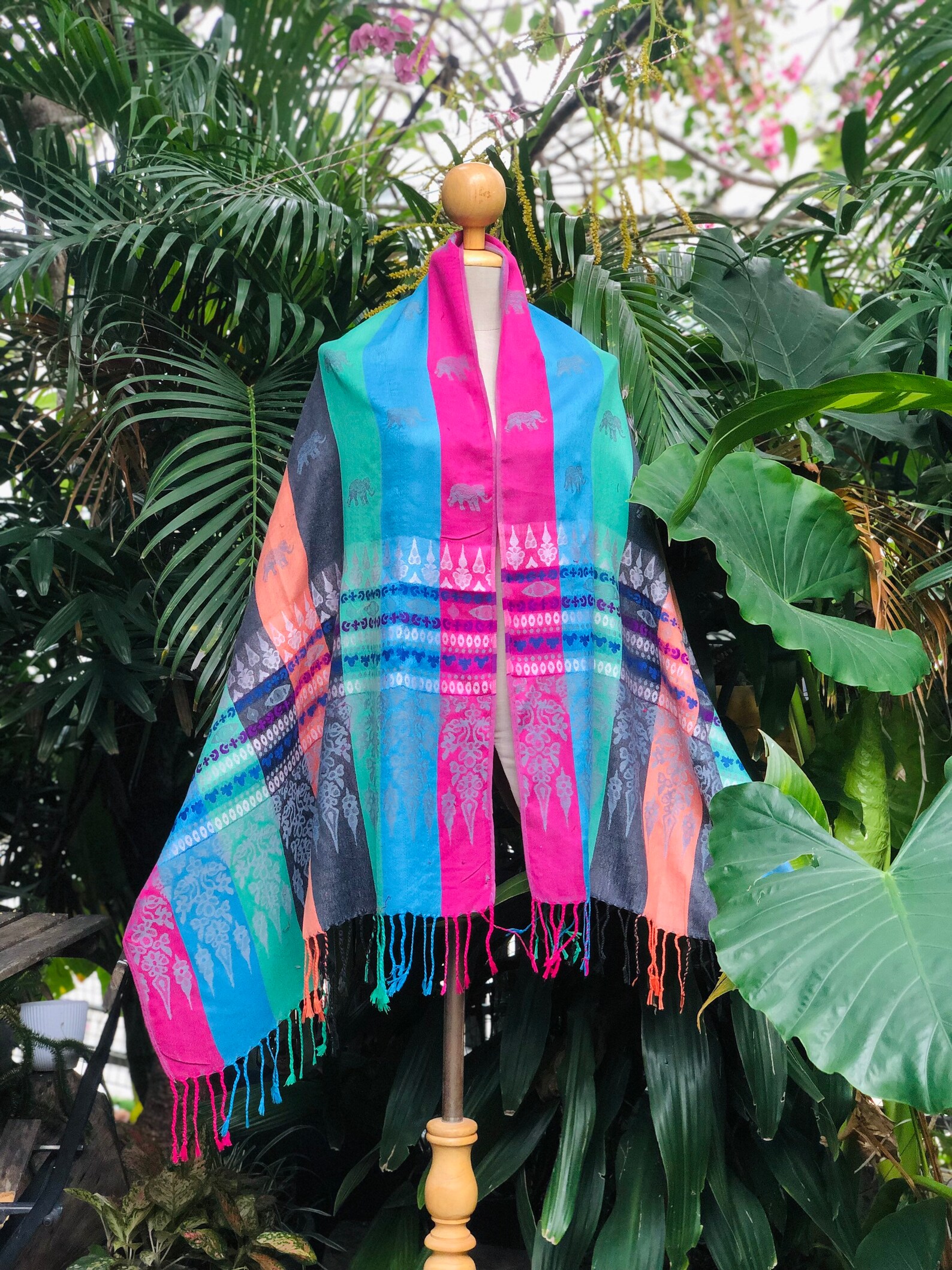 Paisley Elephant Scarf Shawl Hippie Festival Winter Pashmina Scarves ...