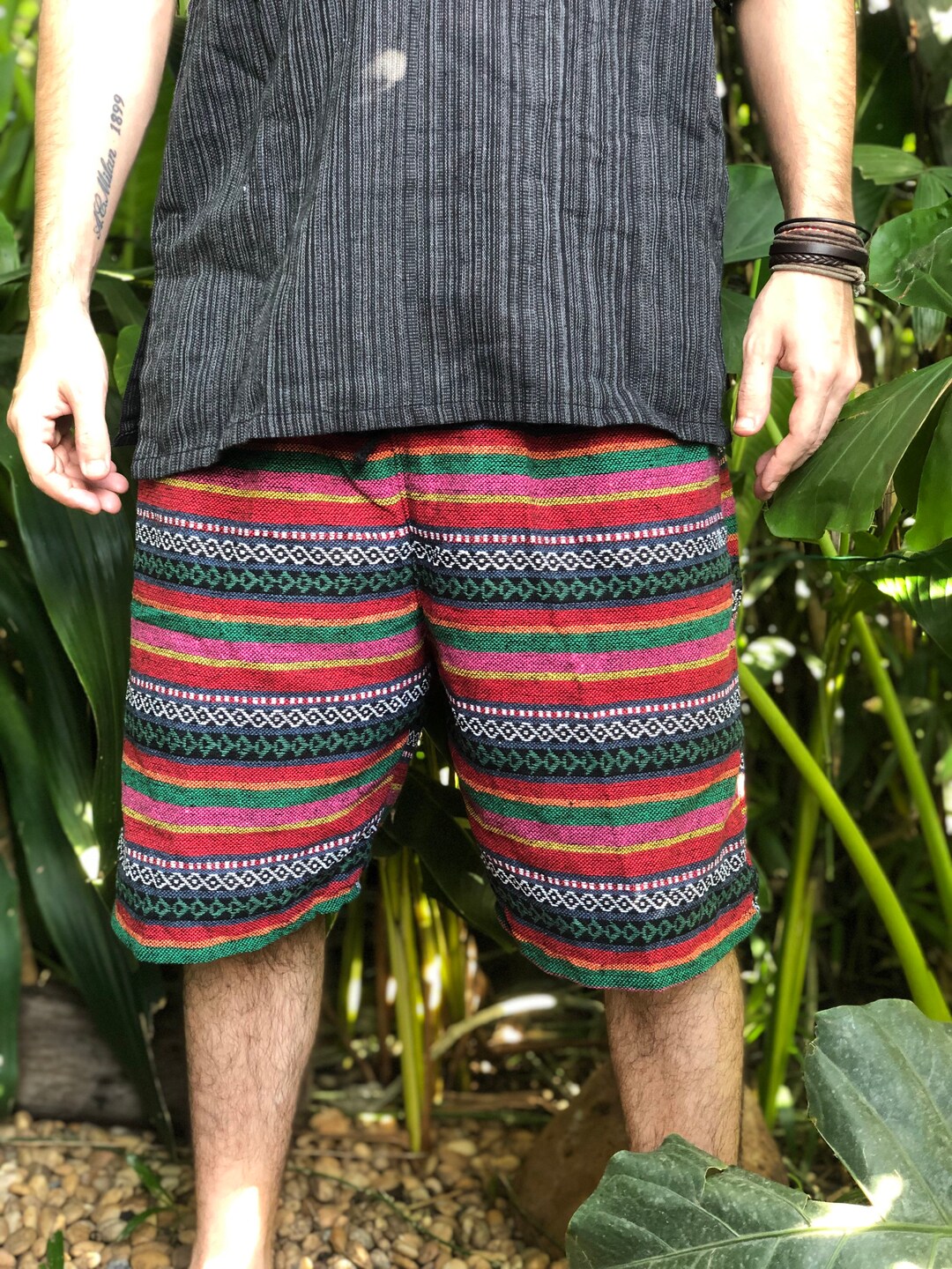 Woven Shorts Unique Cotton Aztec Tribal Hippie Styles Festival Burning ...