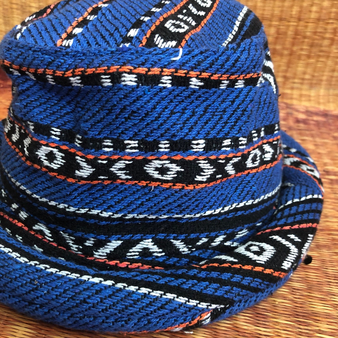 Cotton Boho Roll brim Hat Aztec hat Hippie Style Woven Drug | Etsy