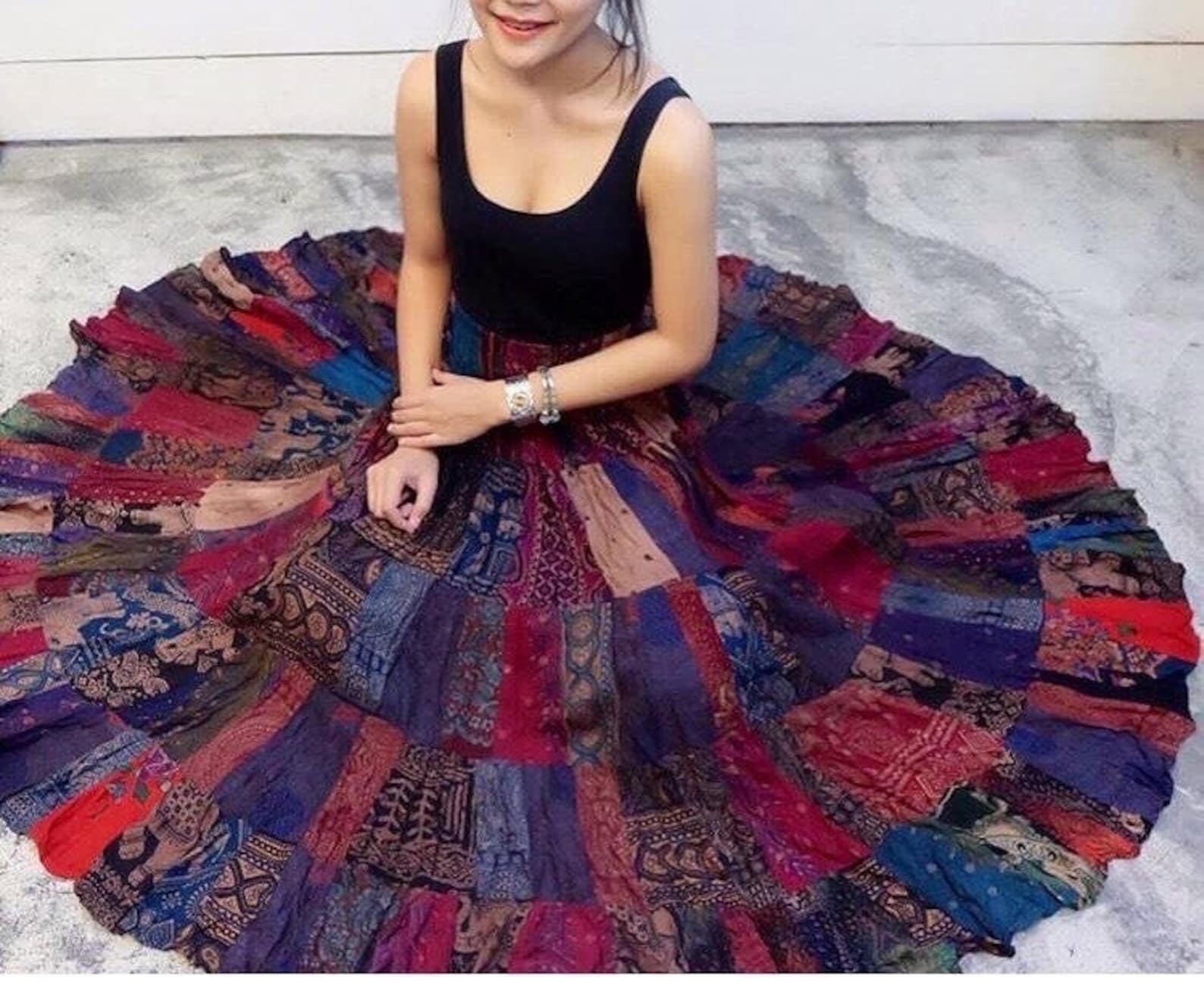 Fairy Boho Patchwork Skirt,maxi Dress,patchwork Dress,hippie Skirt ...