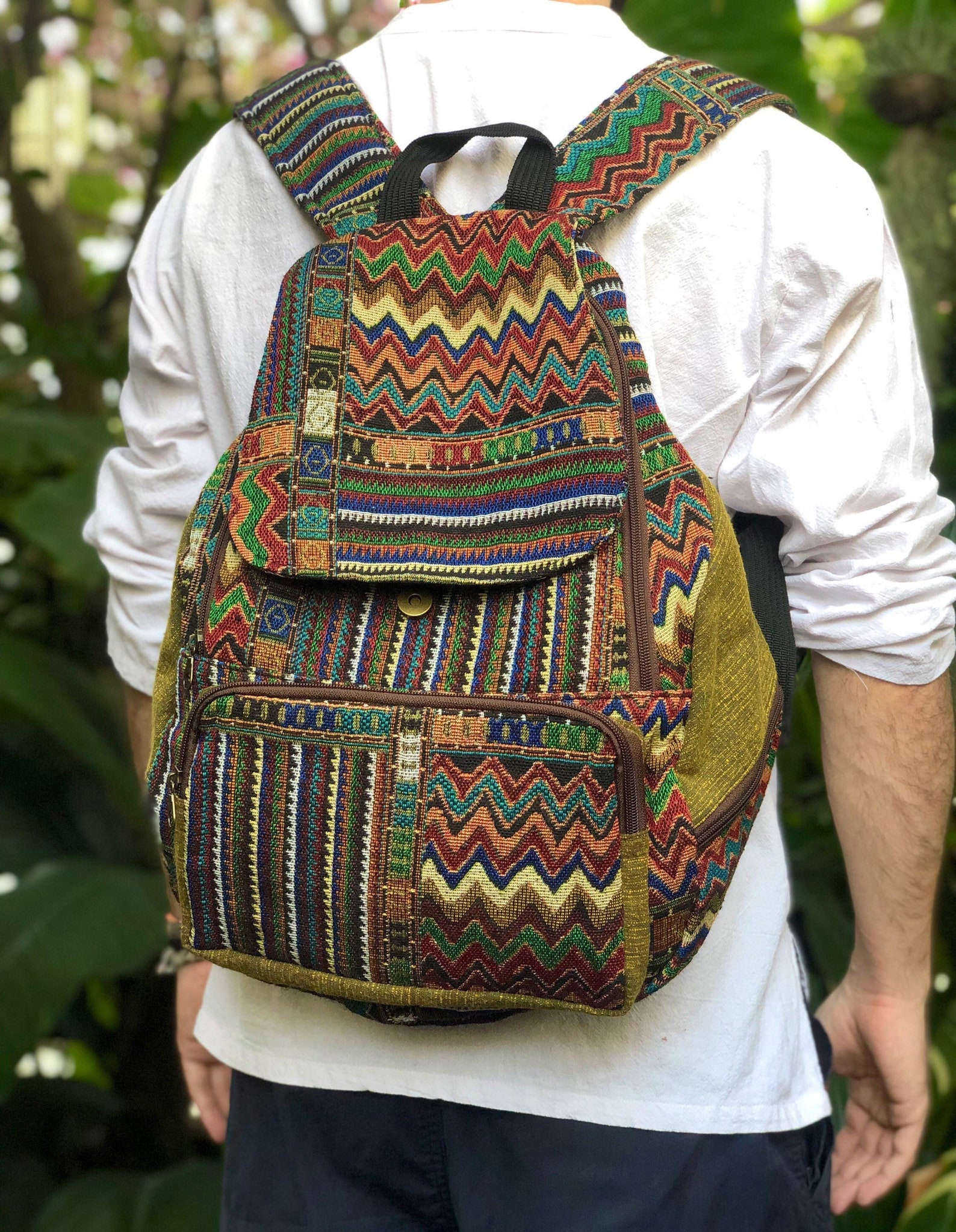 Tribal Woven Backpack Boho Aztec Hippie Southwestern Baja - Etsy