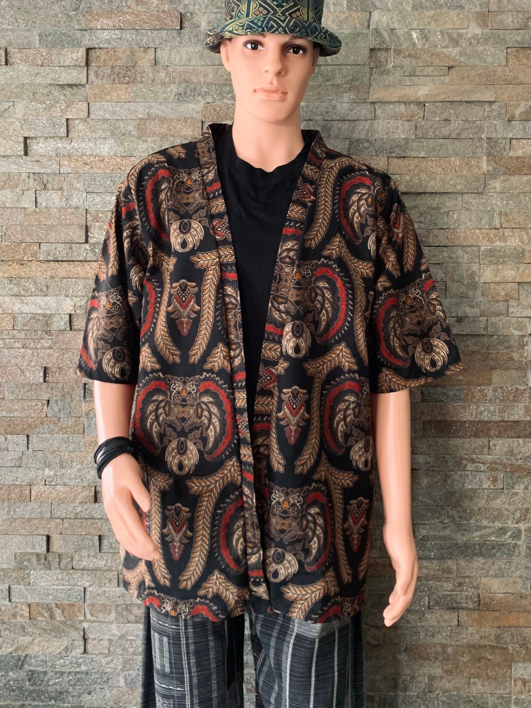 Bali Batik Kimono Cardigan Motifs Boho Tribal Style Blazer Music ...