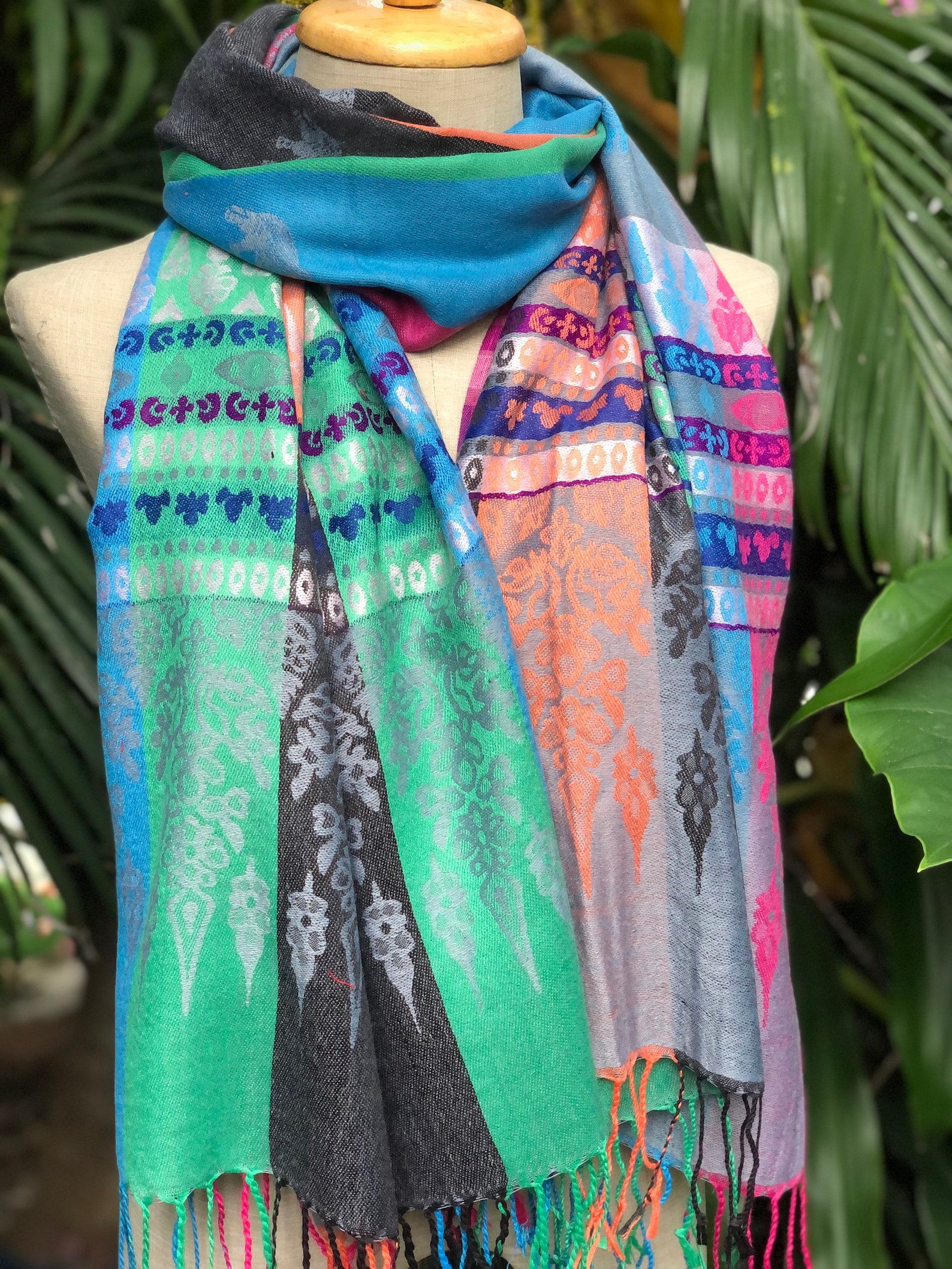 Paisley Elephant Scarf Shawl Hippie Festival Winter Pashmina Scarves ...