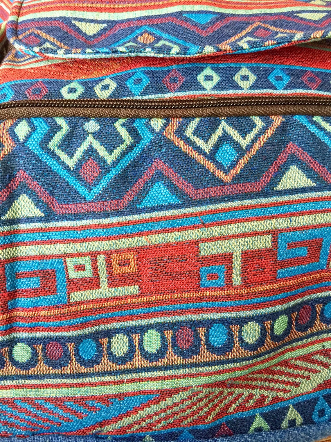 Woven Aztec Backpack Boho hippie Southwestern Baja tribal | Etsy