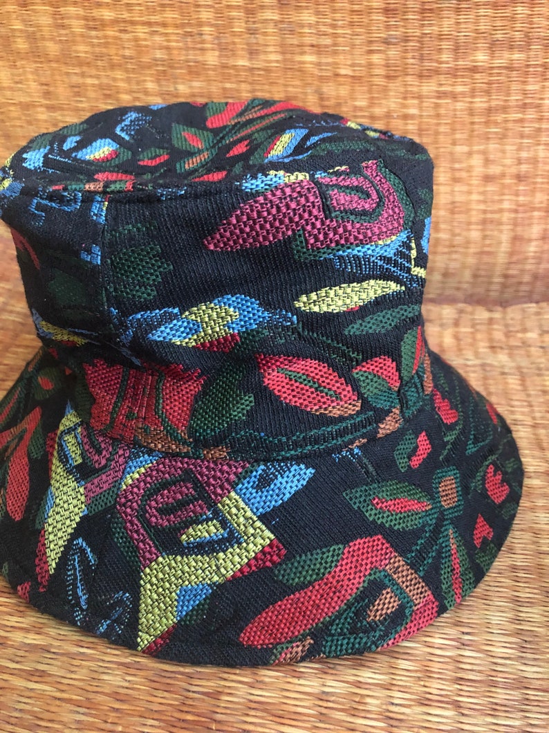 Geometric Bucket Hat Cotton Woven Hat Aztec Ikat Style Boho - Etsy