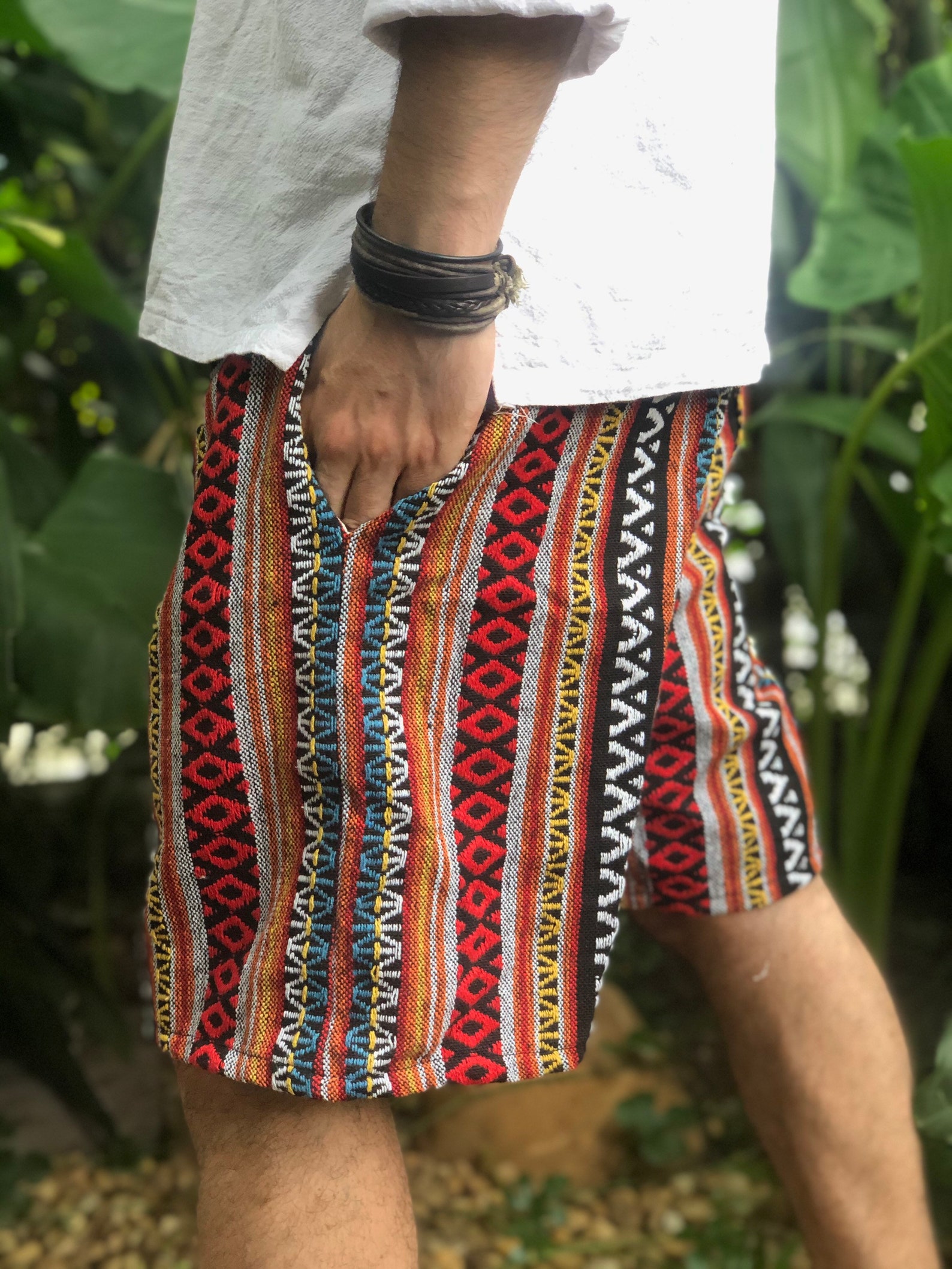 Cotton Boho Shorts Unisex Hippie Gift for Men Tribal | Etsy