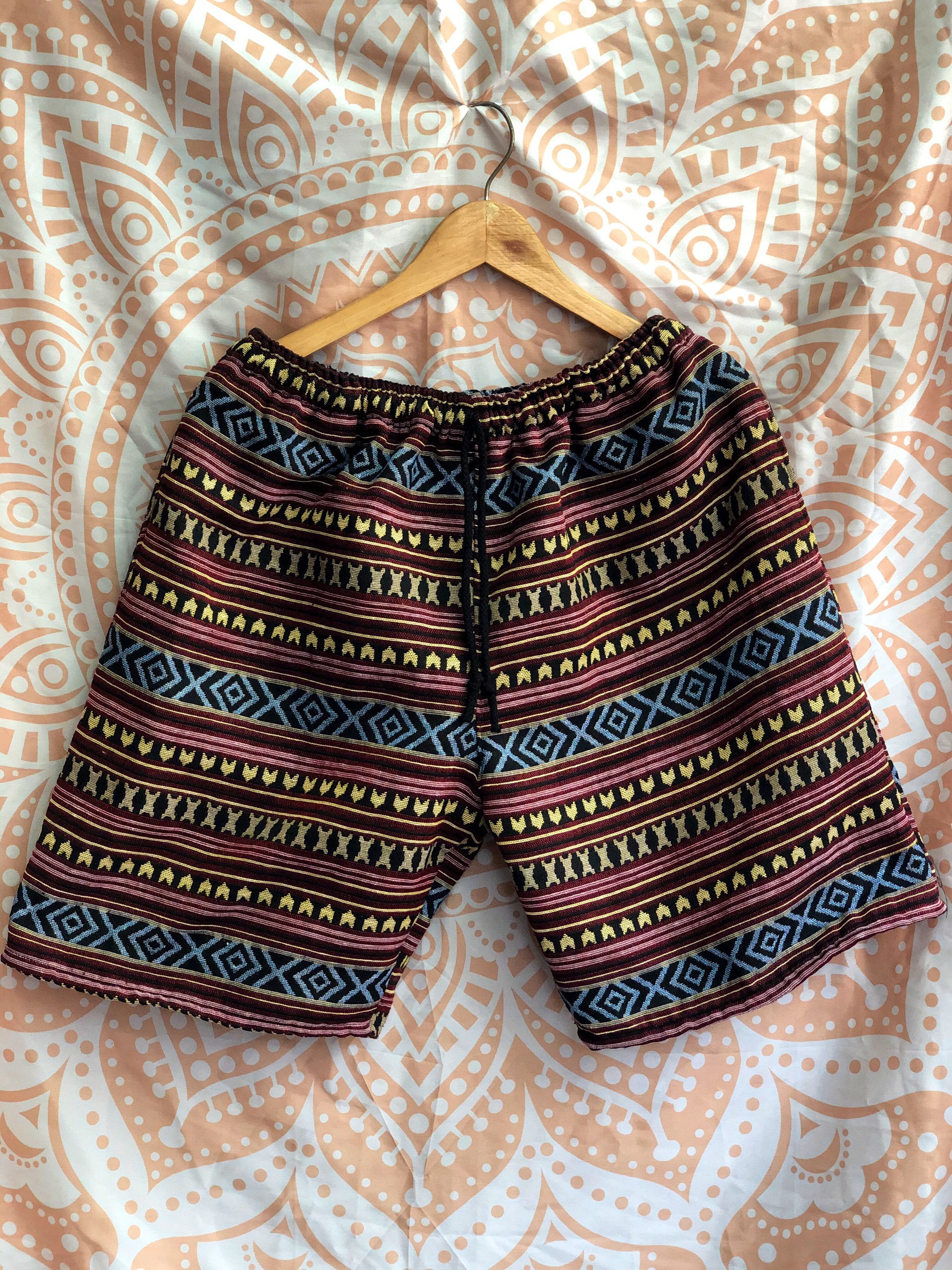 Tribal Aztec Shorts Men Unique Boho Woven Baja drug rug cotton | Etsy