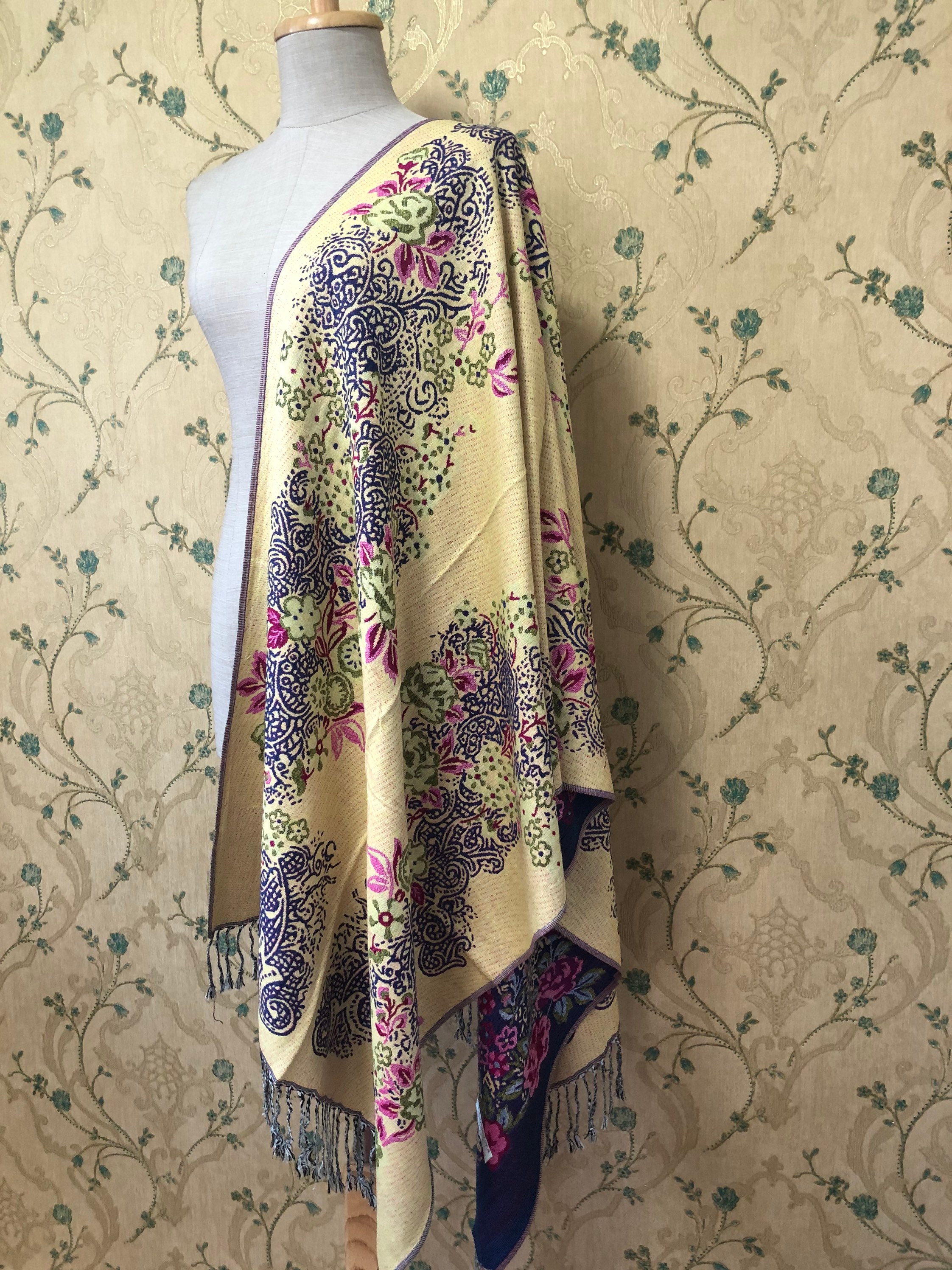 Florals Pashmina Scarf Stylish Flower Print Festival Scarves - Etsy