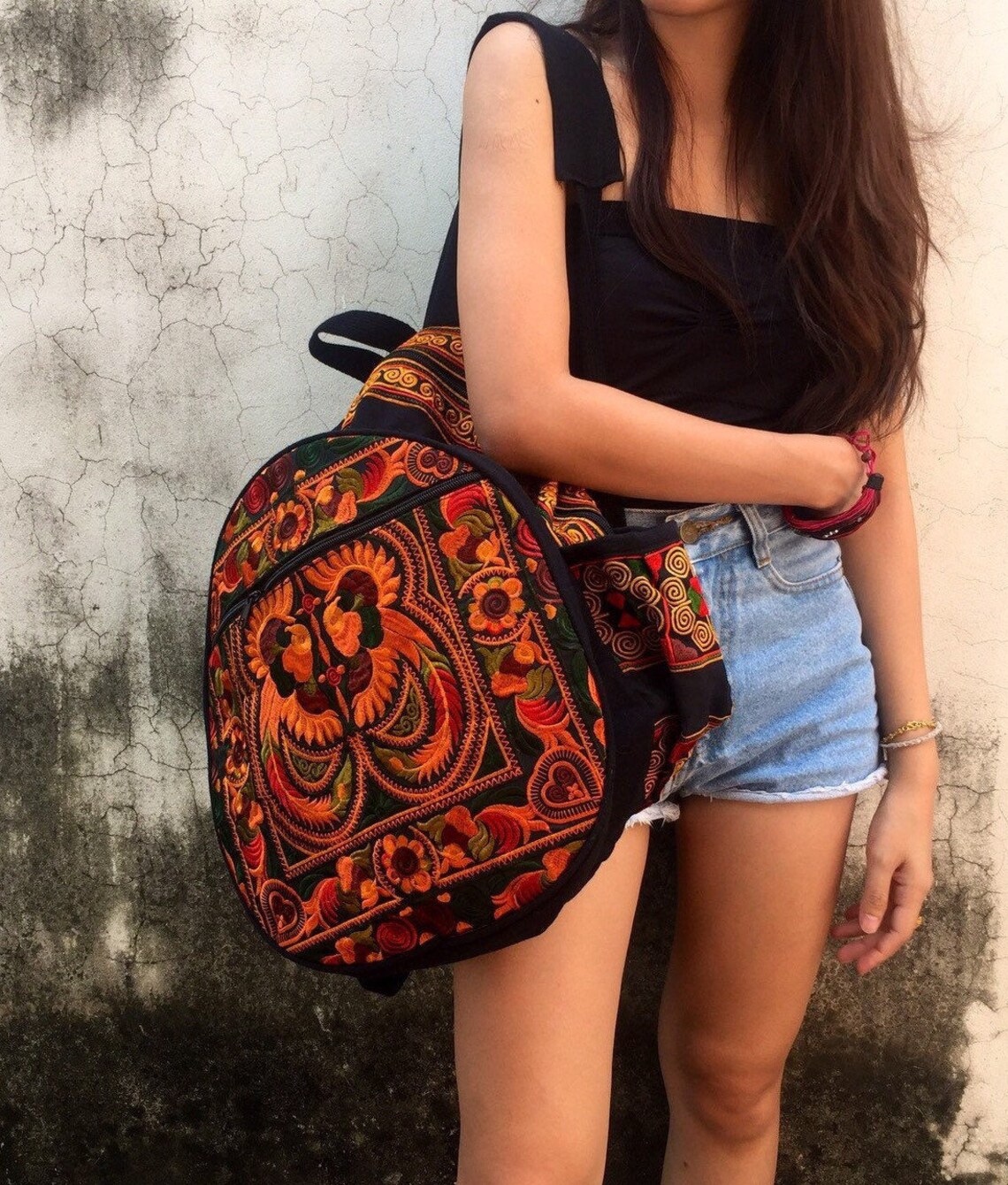Embroidered Backpack Tribal Bohemian Hippie Retro Hmong Flower - Etsy