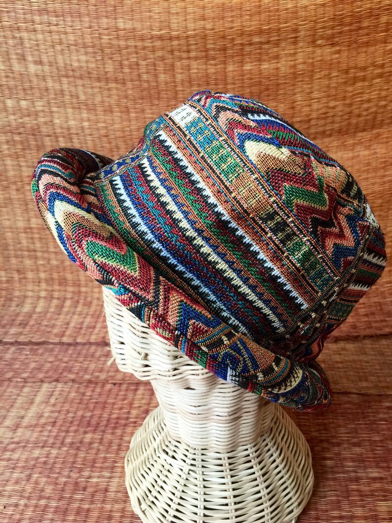 Navajo Hippie Bucket Hat boho Roll brim Southwestern Bohemian | Etsy