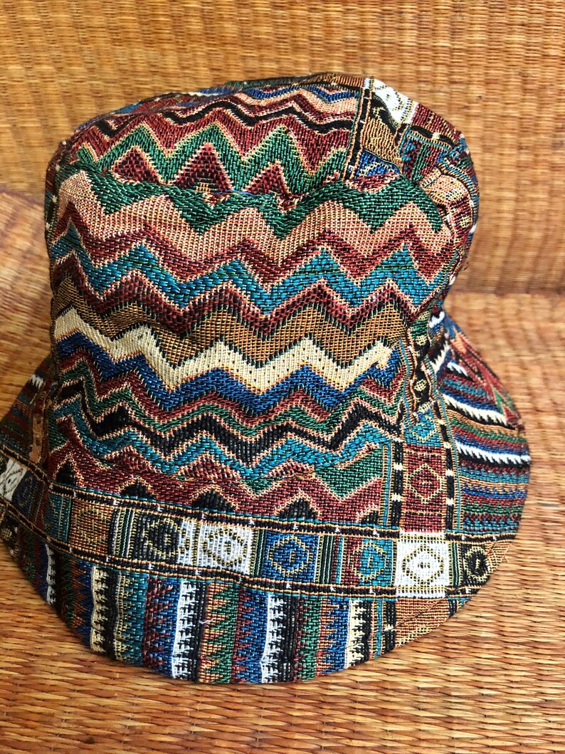 Tribal Hat Drug Rug Woven Hat Aztec Ikat Style Boho Hippie - Etsy