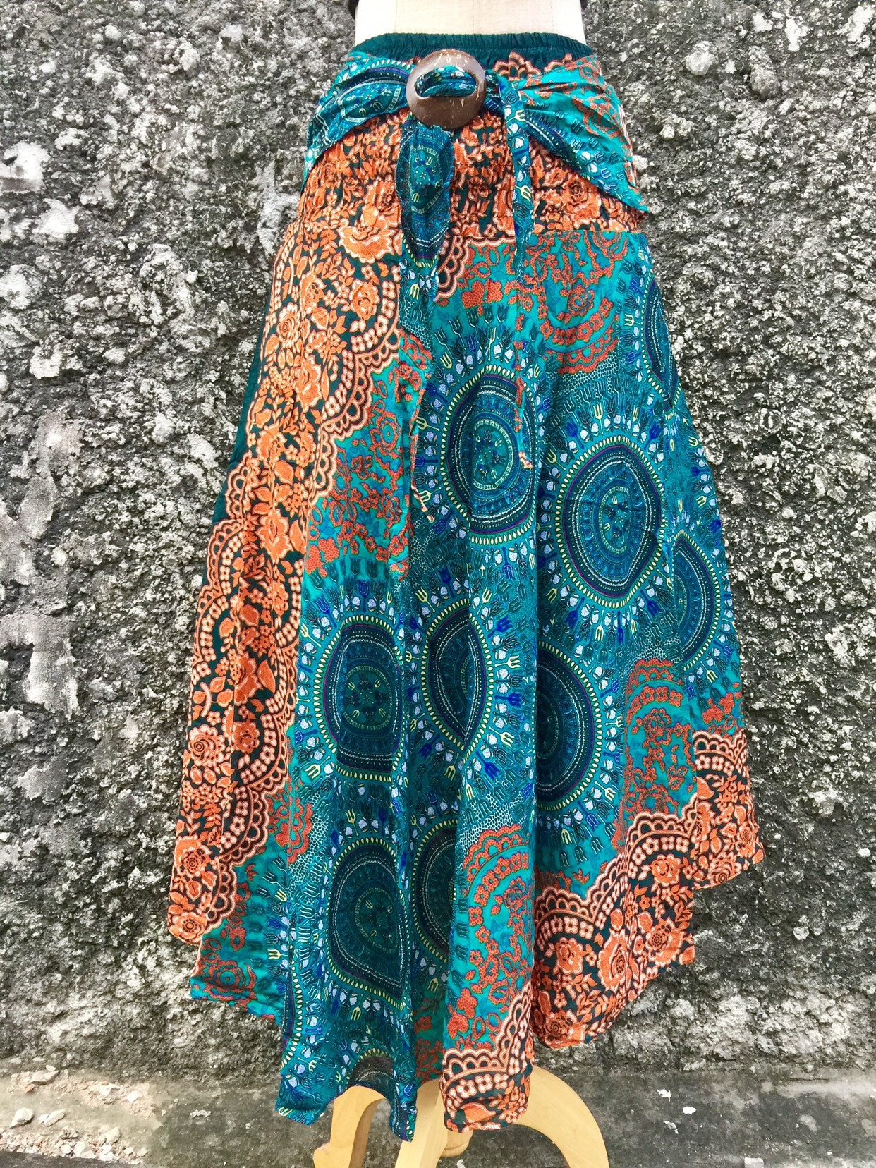 Hippie Maxi Skirt Dress Boho Gypsy Bohemian Chic Style Coconut Buckle ...