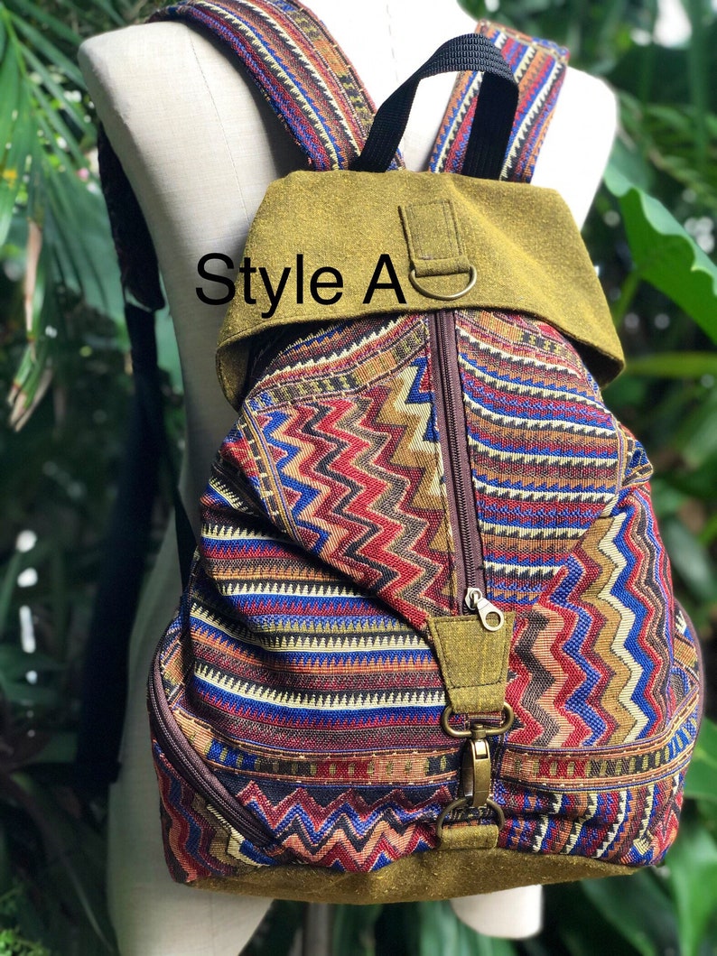 Tribal Woven Backpack Boho Aztec Hippie Southwestern Baja Pattern Style ...