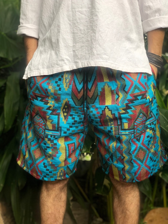 Aztec Woven Shorts Hippie Men Rave Tribal Ethnic Southwestern - Etsy