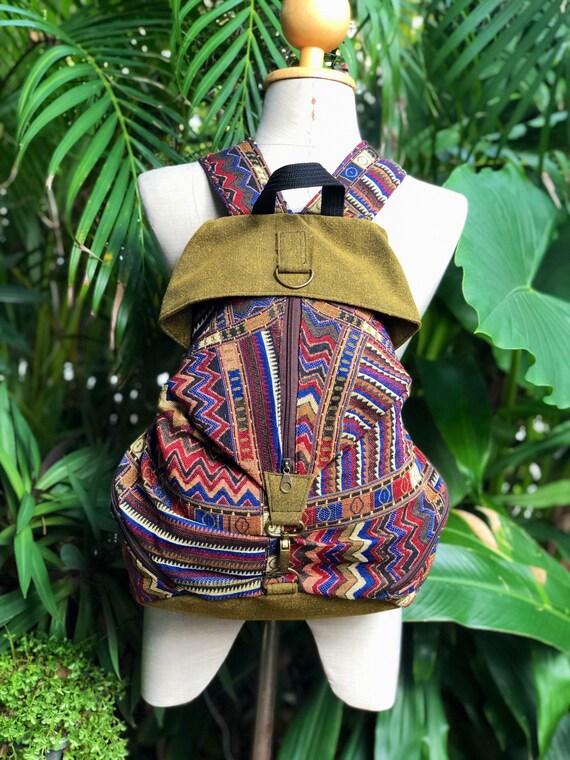 Tribal Woven Backpack Boho Aztec Hippie Southwestern Baja - Etsy