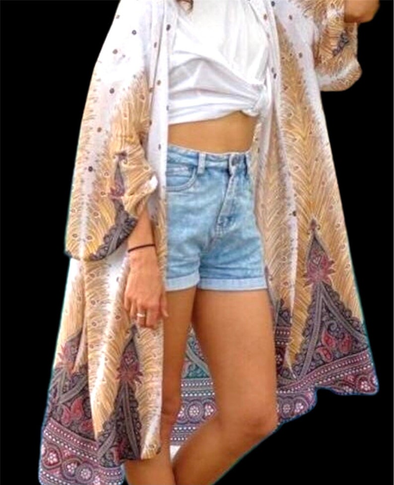 Hippie Maxi Cardigan Gypsy Bohemian Boho Style Oversize Unisex Plus ...