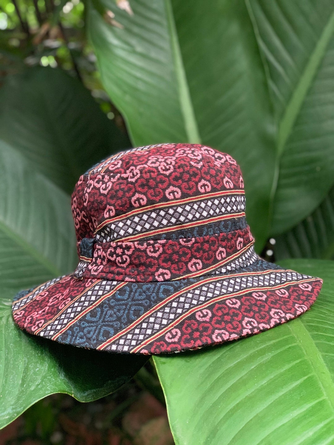 Boho Bucket Hat Roll Hippie Festival Hat for Men Women Bohemian Ethnic ...