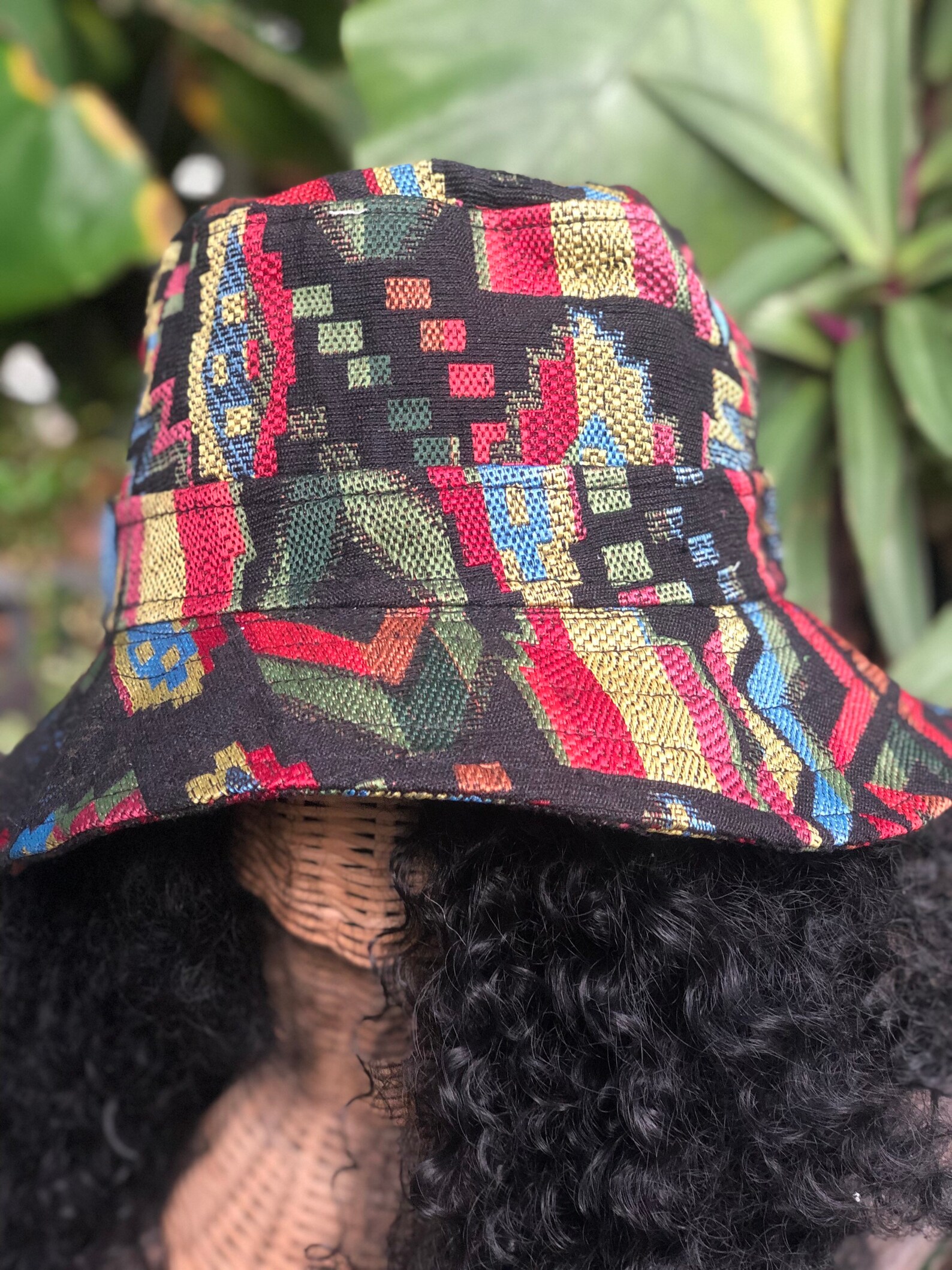 Geometric Bucket Hat Cotton Woven Hat Aztec Ikat Style Boho - Etsy