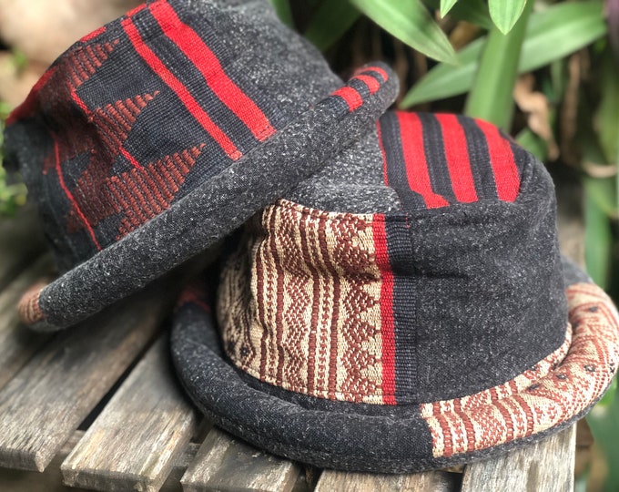 Boho Bucket Hat Hippie Style Stonewashed Fabric Tribal Bohemian Design ...
