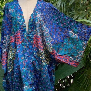 Peacock Boho Kimono Cardigan Hippie Oversize Gypsy Bohemian Tribal ...