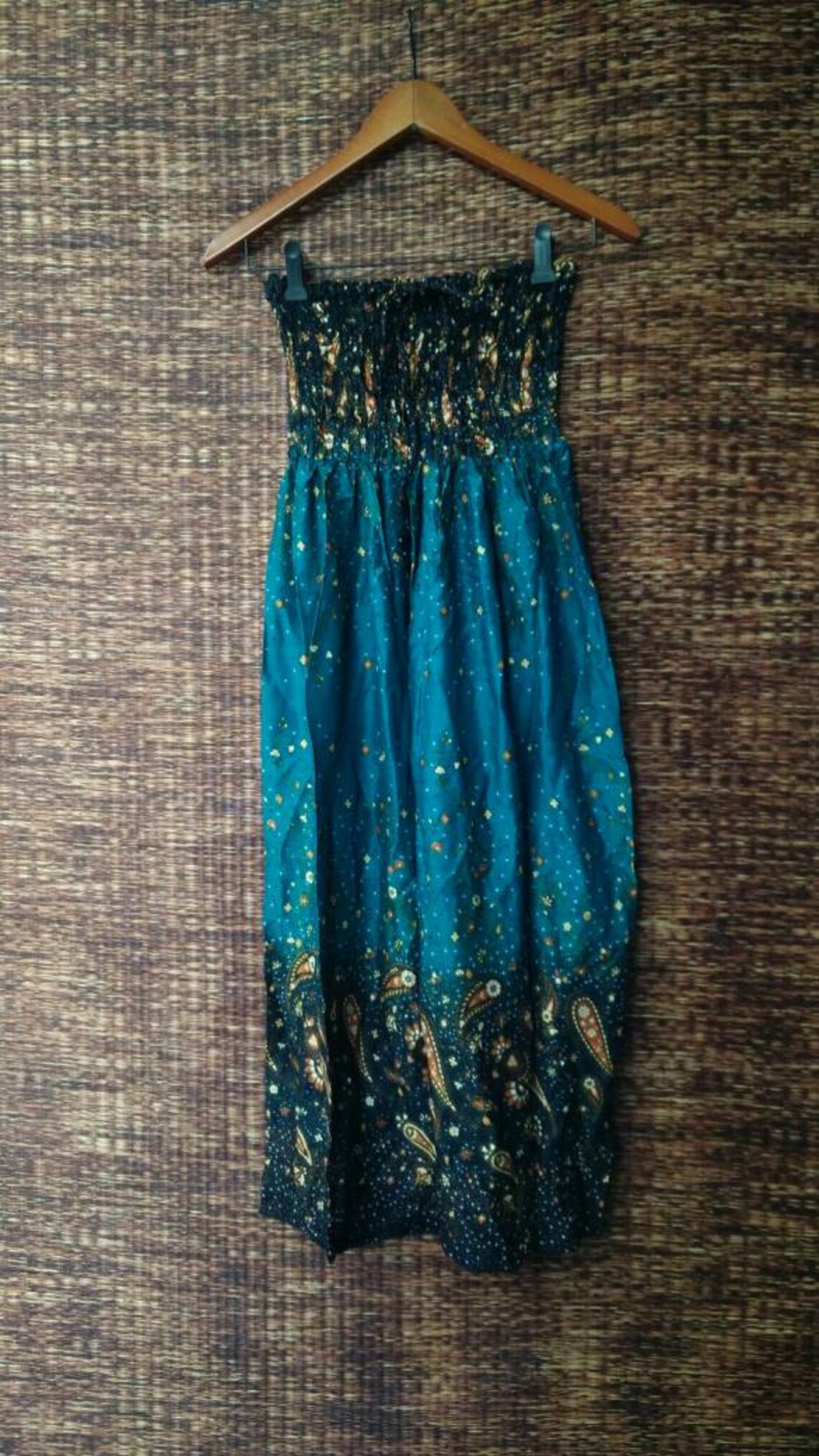 Maxi Skirt & Halter Bandeau Sundress Gypsy Dress Floral Fabric | Etsy