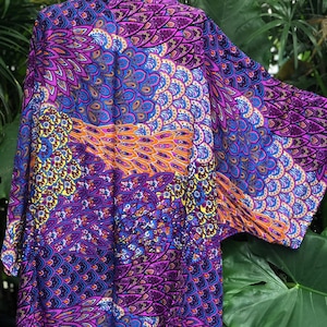 Peacock Boho Kimono Cardigan Hippie Oversize Gypsy Bohemian Tribal ...