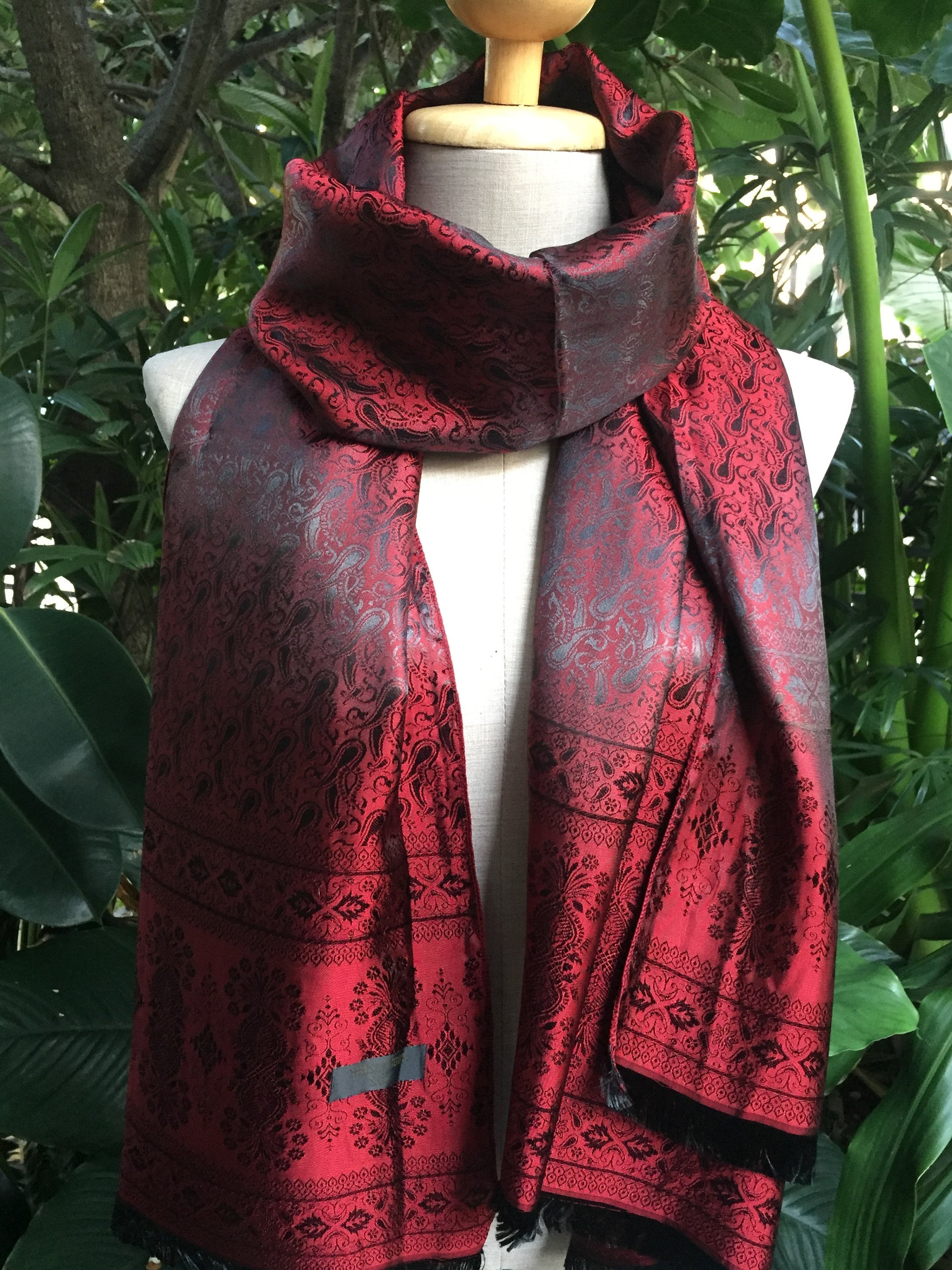 Thai Silk Scarf Shawl Silk Scarf Headband Turban Boho Elegant - Etsy