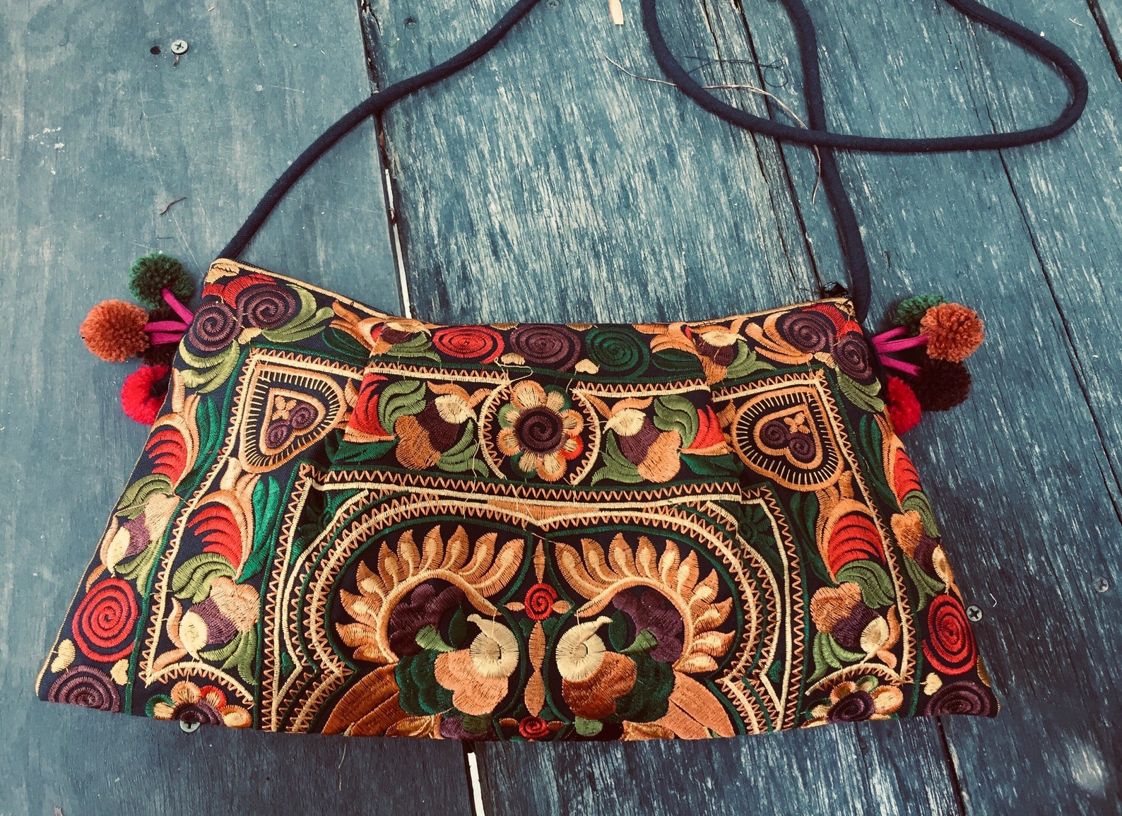 Embroidered Florals Boho Clutch Festival Purse Crossbody Bag Bohemian ...