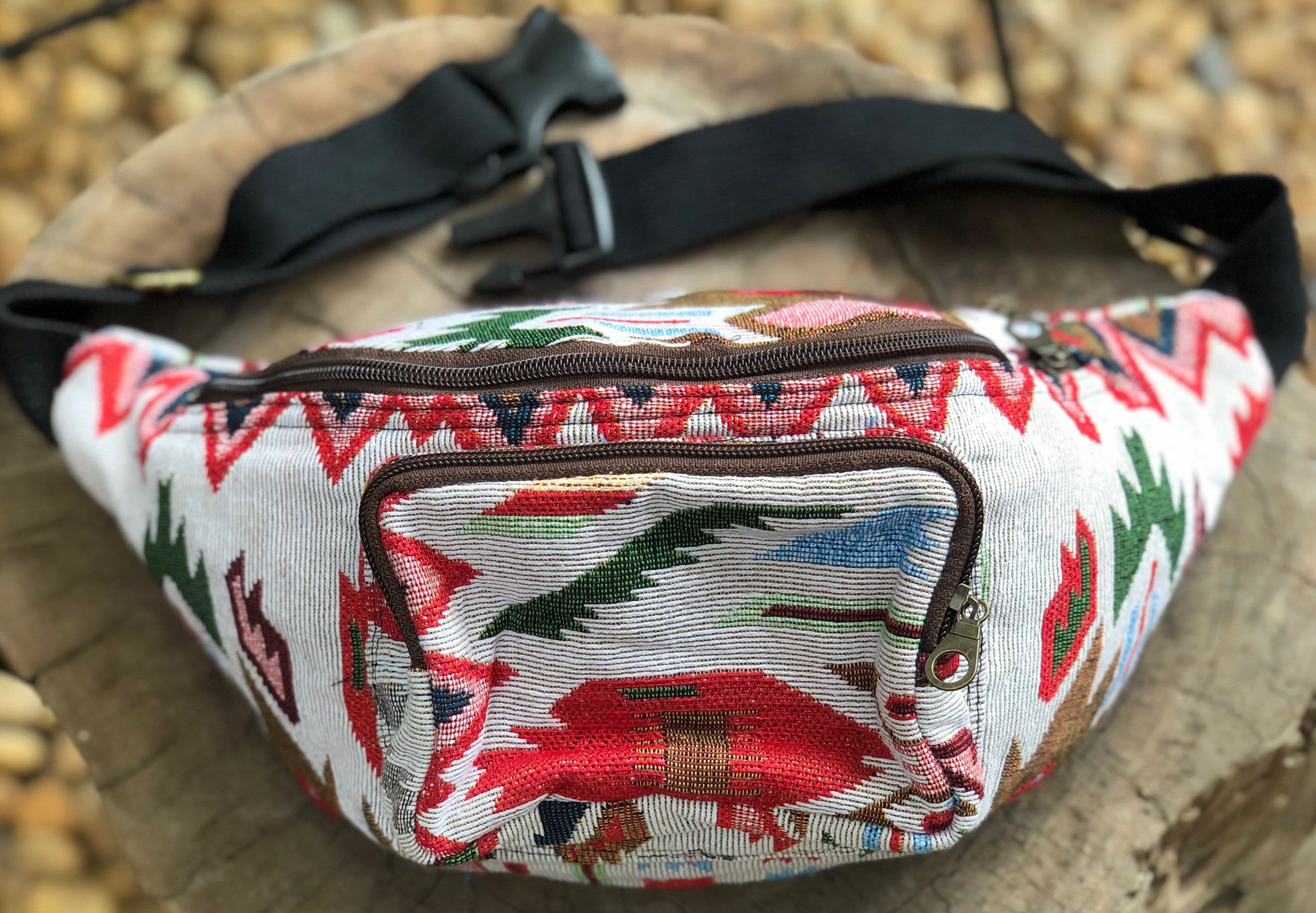 Boho Fanny pack Hippie Festival Hip purse Natural Cotton | Etsy
