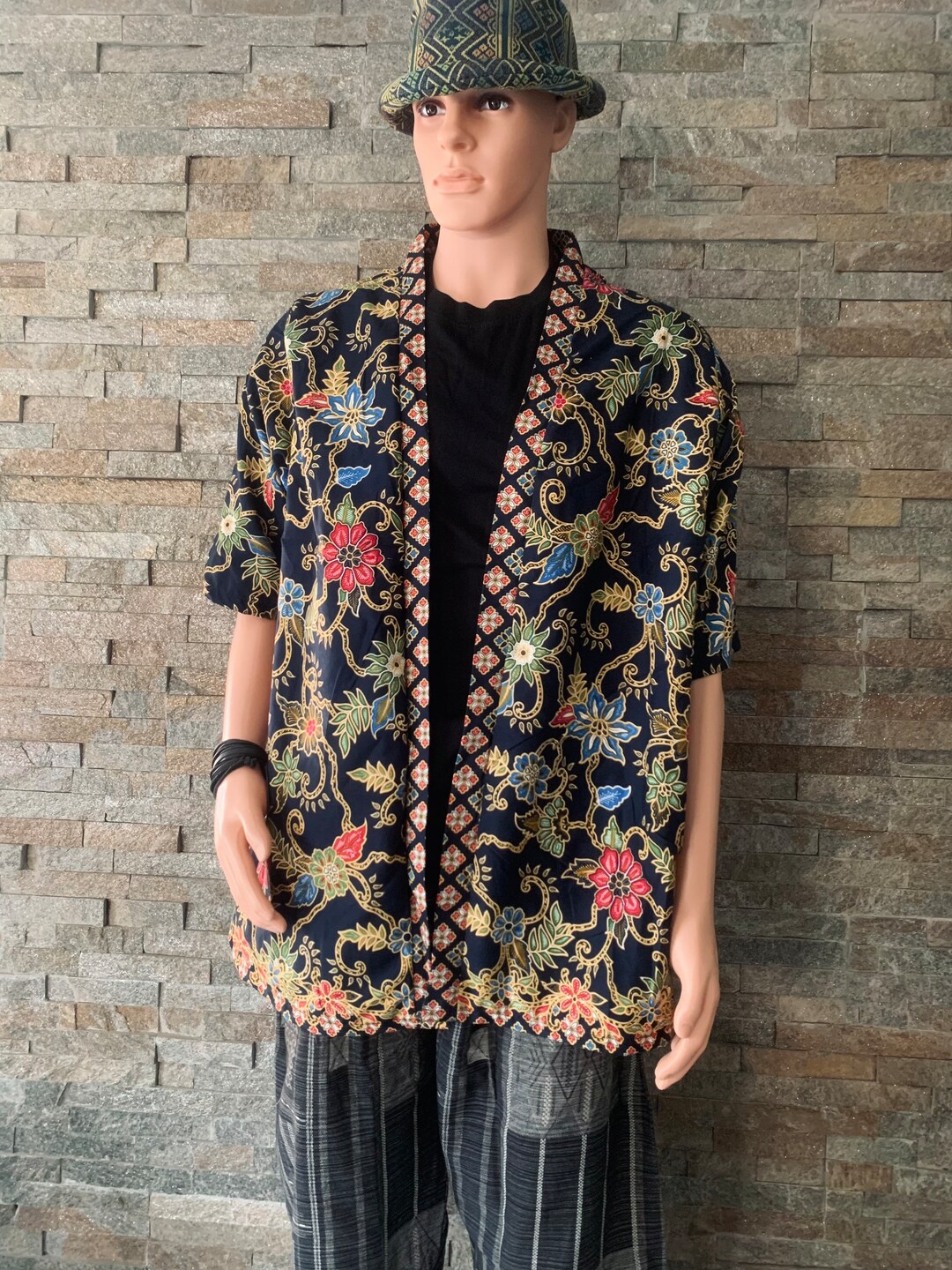 Bali Batik Kimono Jacket Zen Indonesia Java Oriental Style Loungewear ...