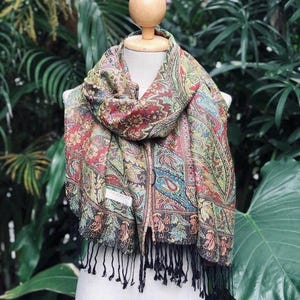 Paisley Boho Pashmina Scarf Hippie Tribal Style Blanket Scarfs Bohemian ...
